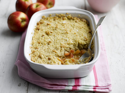 Pink Lady Apple, quince and macadamia nut crumble by Shaun Rankin