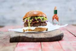 Fiery Goat Burger made with TABASCO® Sauce and Feta Spread