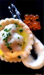 Crab, Squid and Crayfish Ravioli with Horseradish Emulsion, Black ...