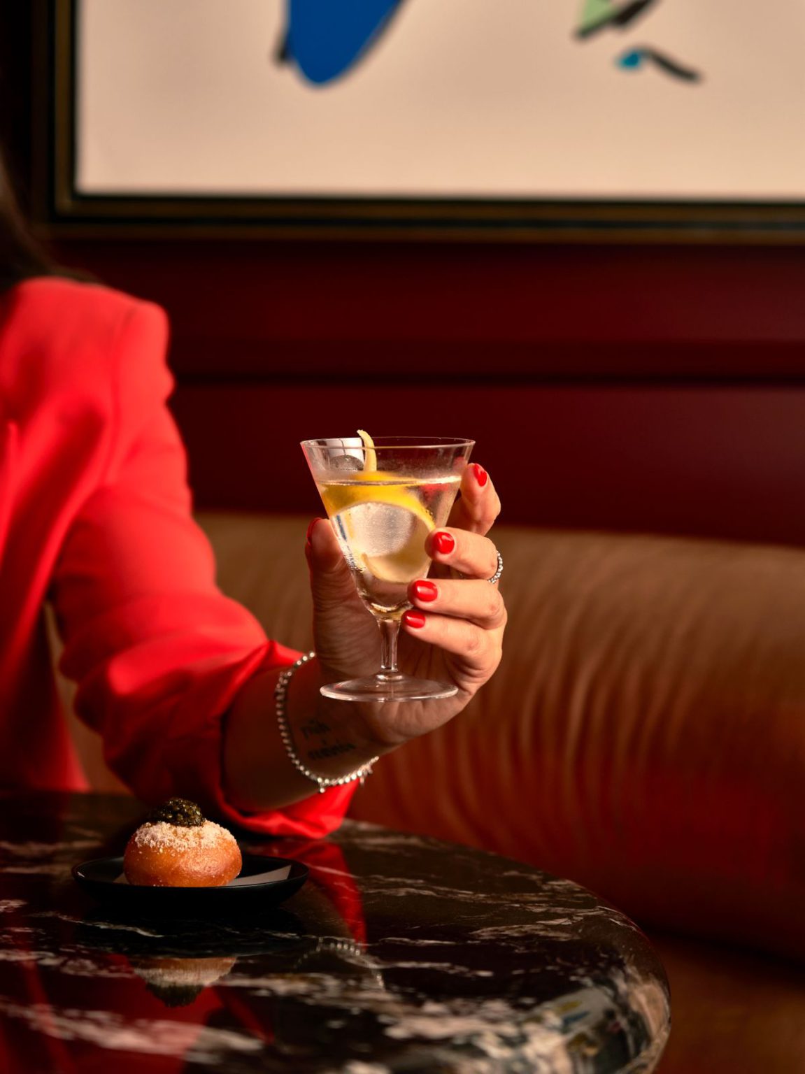 Brined Chicken Burger and Caviar, Bébé Bob