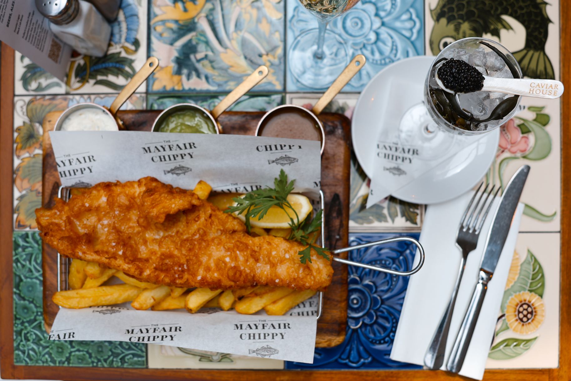 Caviar House & Prunier x The Mayfair Chippy